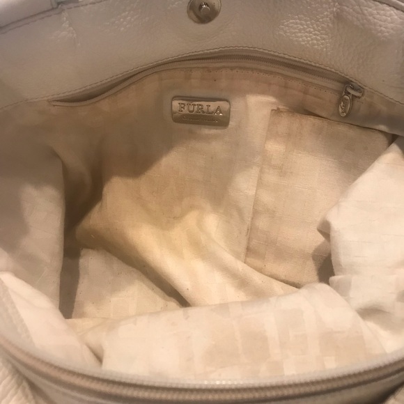 Furla | Bags | Furla White Leather Bag | Poshmark